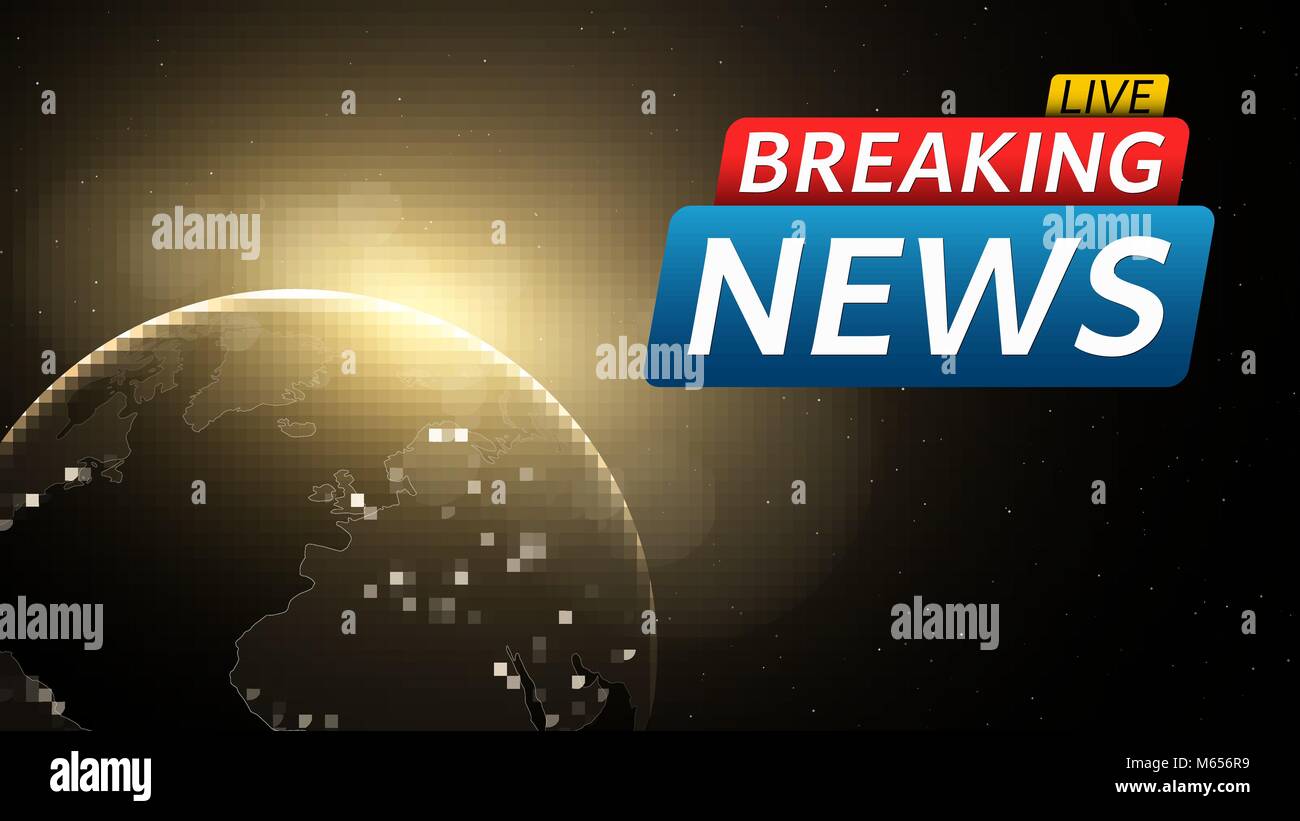 Breaking news live. Abstract futuristic background with a glowing ...