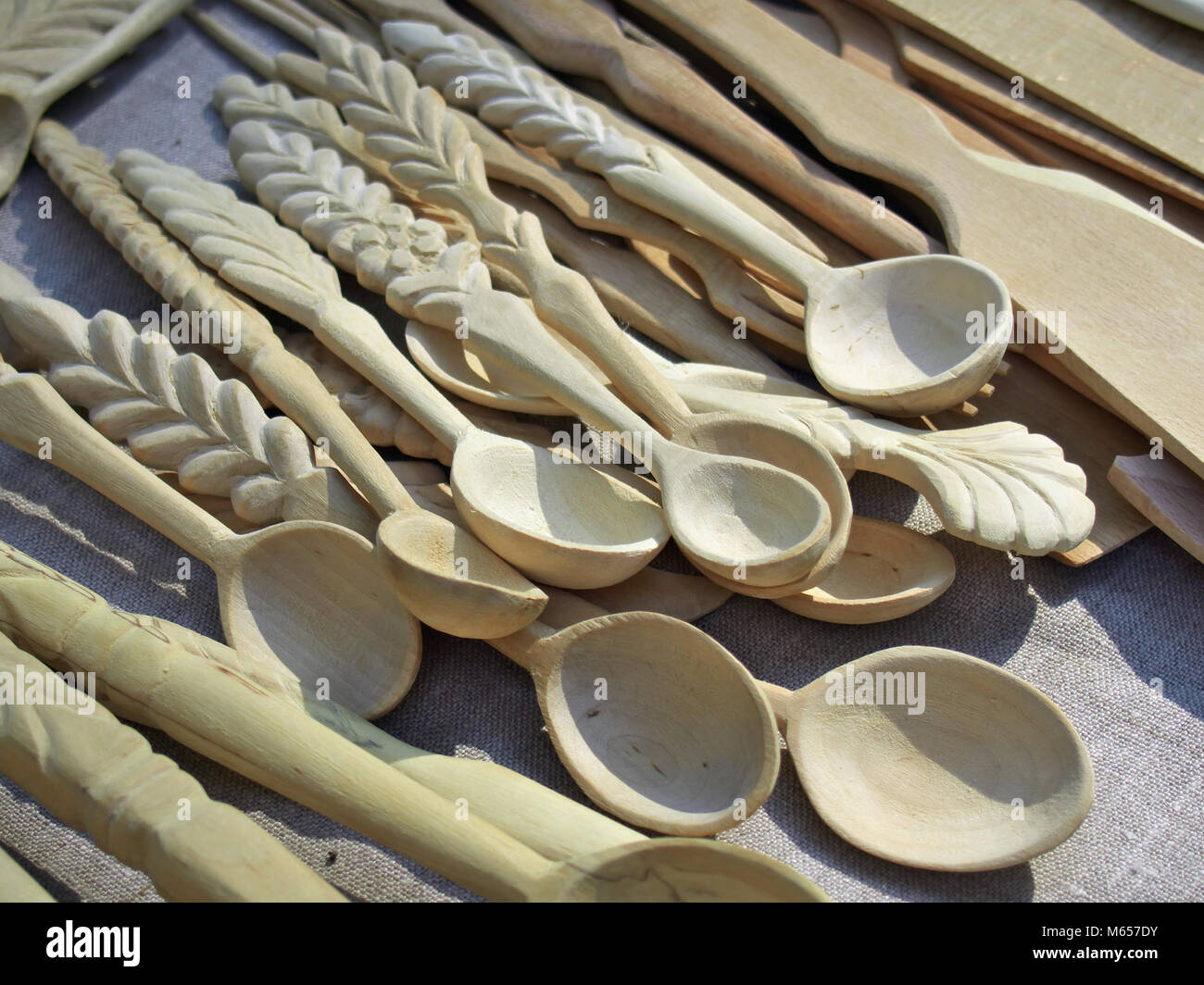 Carved wooden spoons hi-res stock photography and images - Alamy