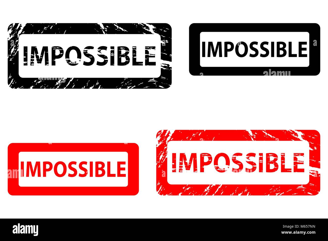 Impossible - rubber stamp - vector - black and red Stock Vector Image ...