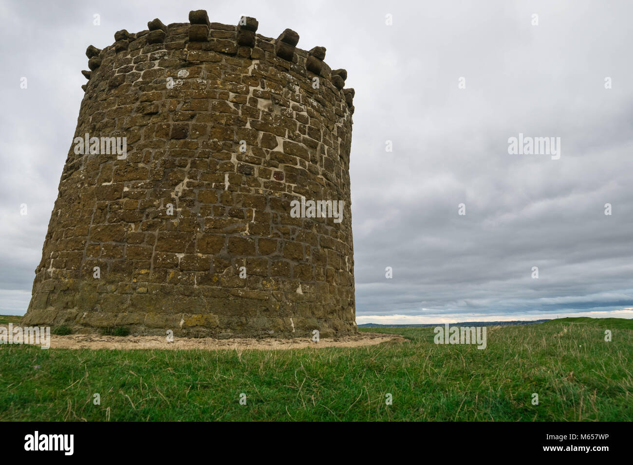 a warning beacon tower on the top of Burton Dassett hills country park ...