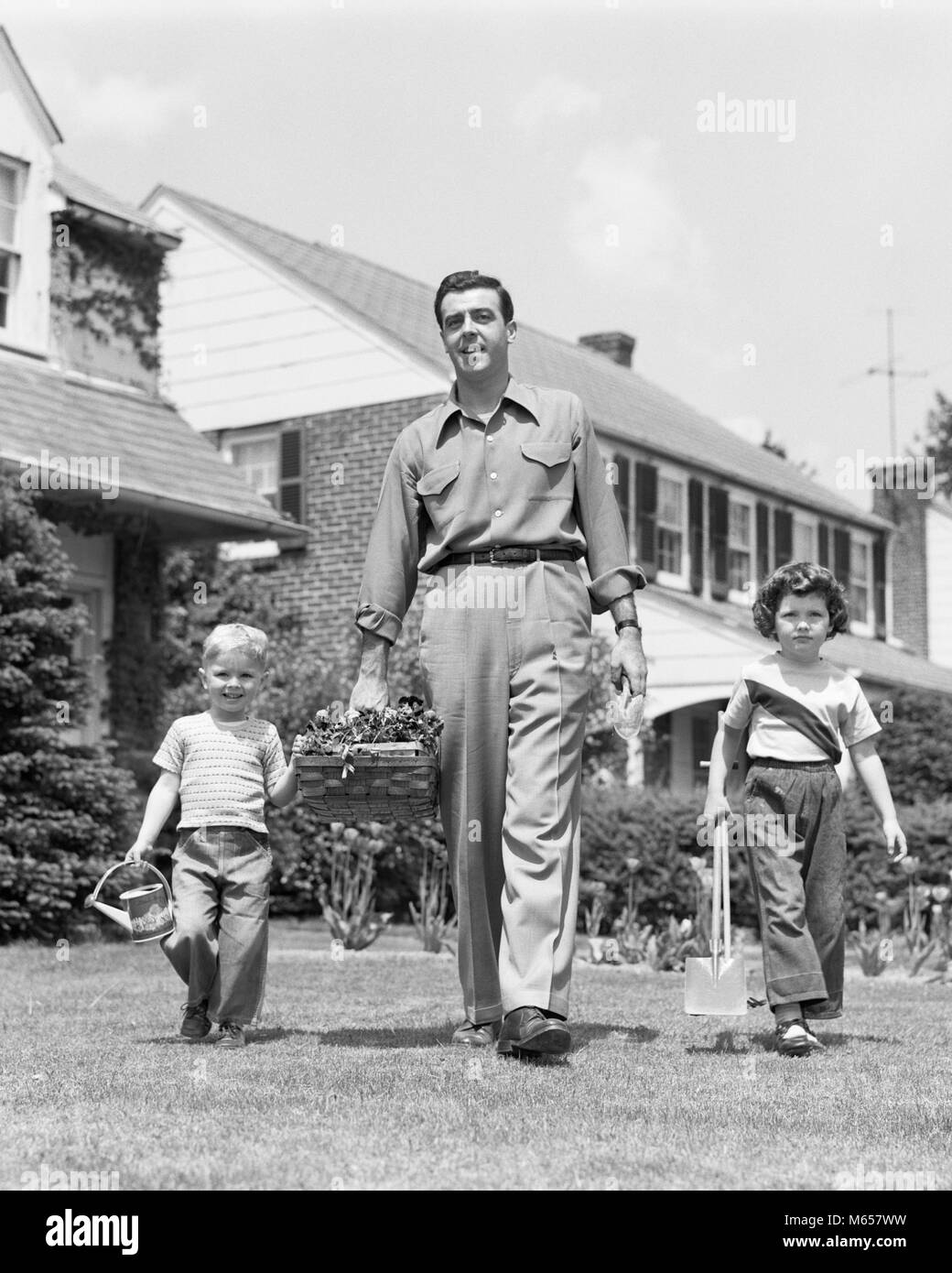 Front yard gardening Black and White Stock Photos & Images - Alamy