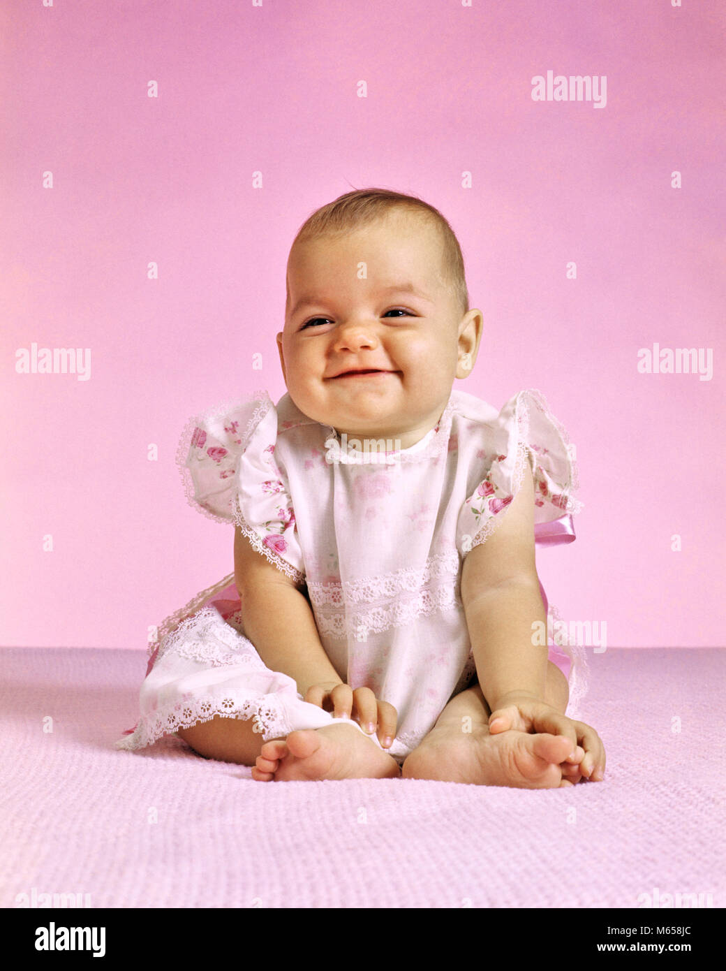 1970s BABY GIRL IN PINK SITTING SMILING - kb10543 HAR001 HARS JOYFUL 6 ...