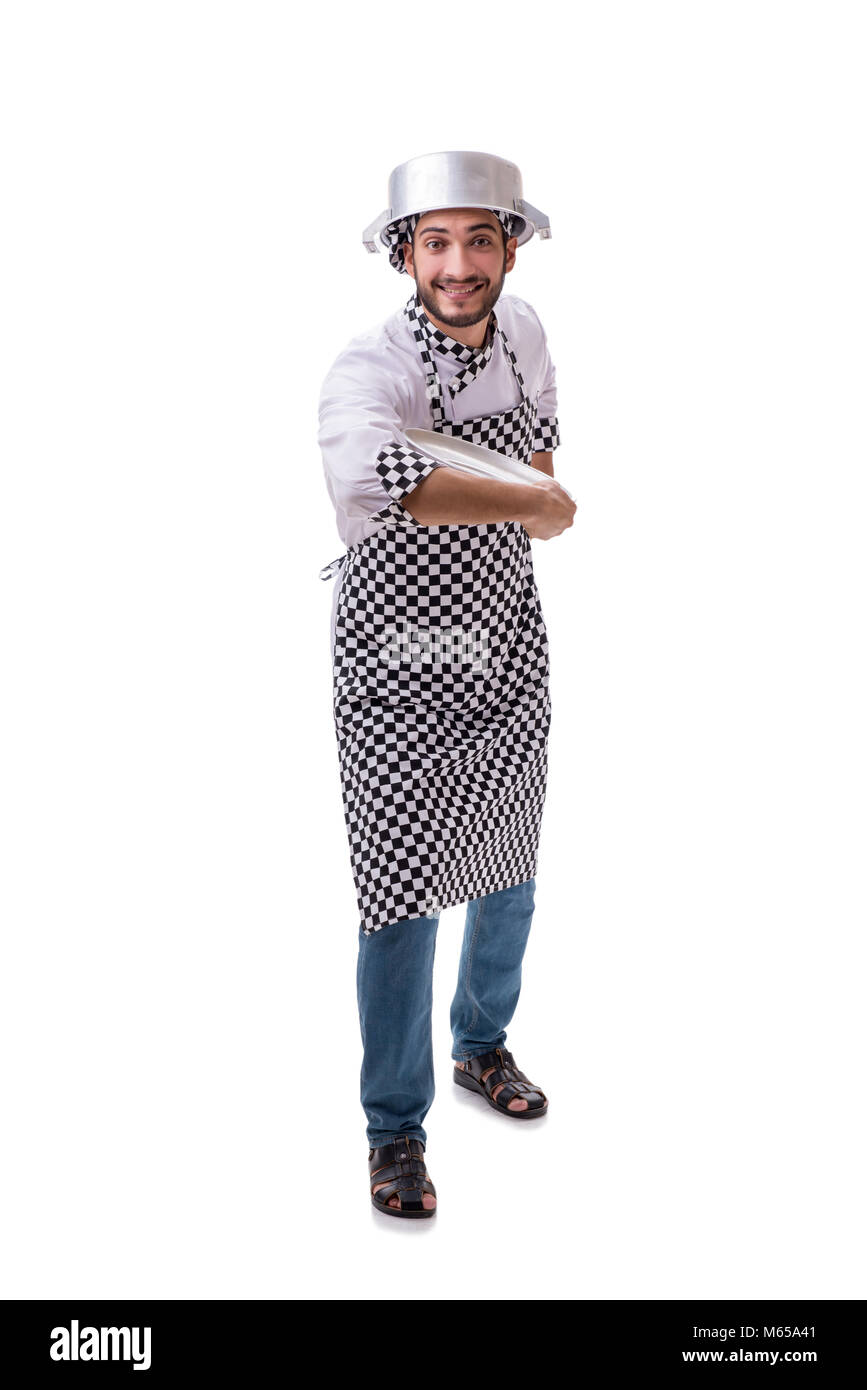Male cook isolated on the white background Stock Photo - Alamy