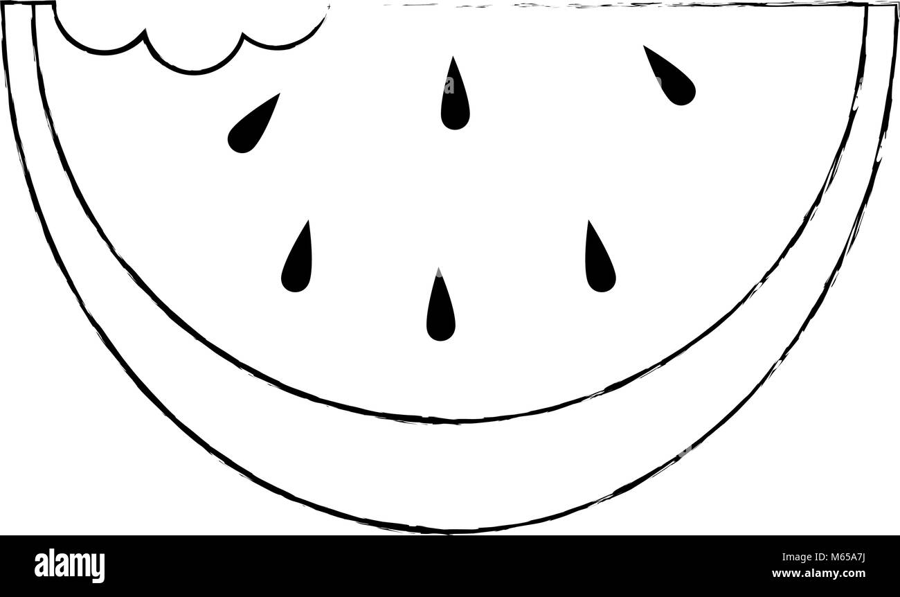 Piece of watermelon vector vectors Black and White Stock Photos ...