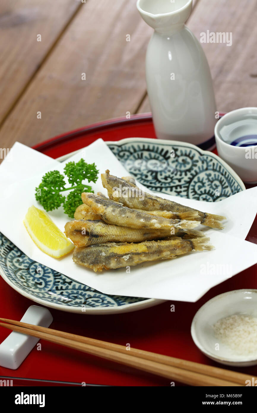 japanese fried fish dish, Mehikari No Karaage Stock Photo - Alamy