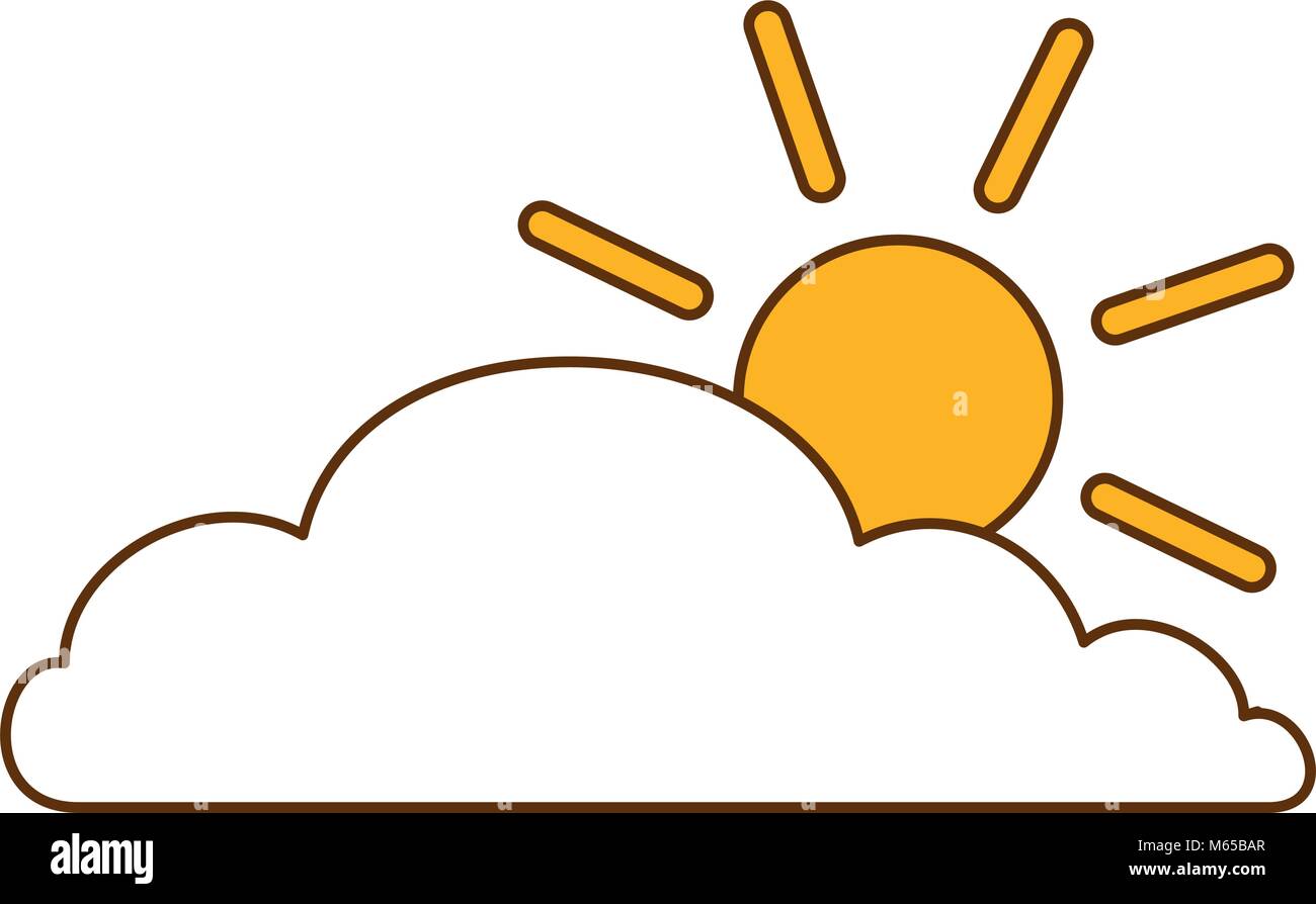 cloud sky with sun vector illustration design Stock Vector Image & Art ...