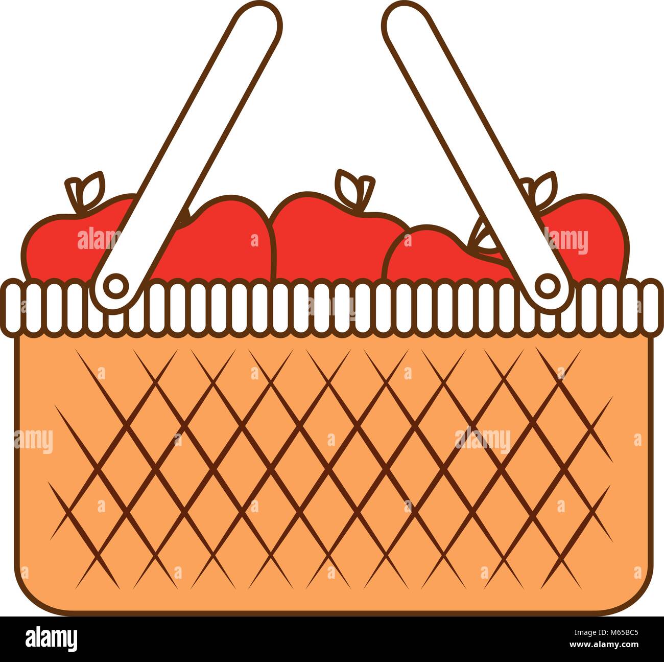 picnic basket with apples vector illustration design Stock Vector Image ...