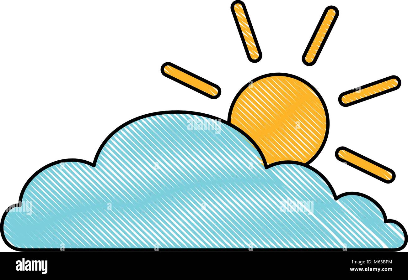 cloud sky with sun vector illustration design Stock Vector Image & Art ...