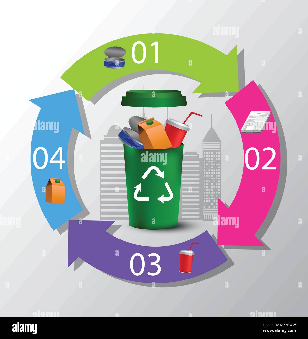 recycling bins illustration Stock Vector Image & Art - Alamy