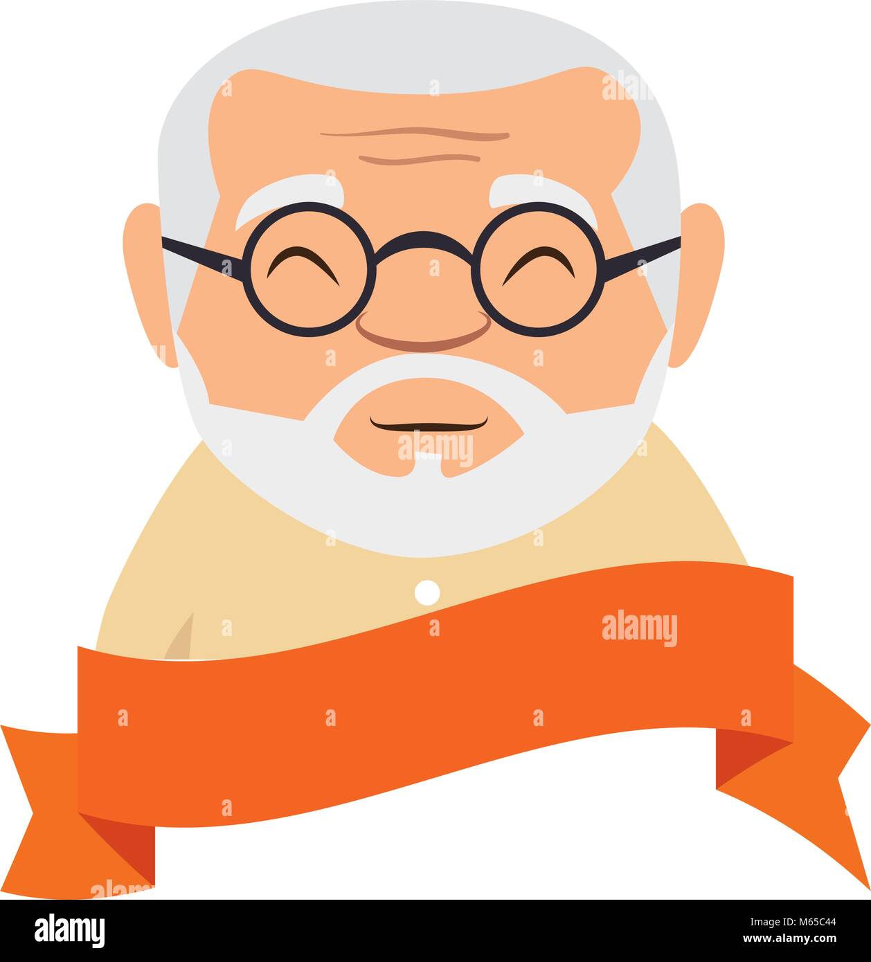 cute grandfather avatar character vector illustration design Stock ...
