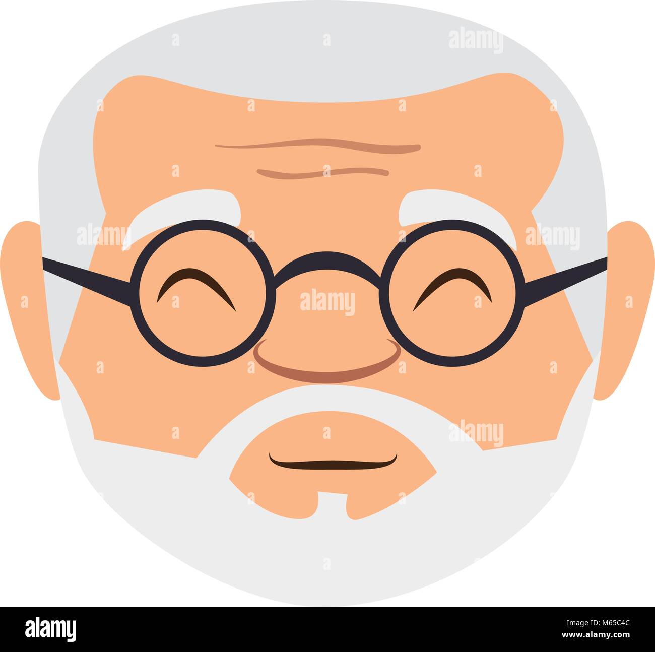 cute grandfather head avatar character vector illustration design Stock ...