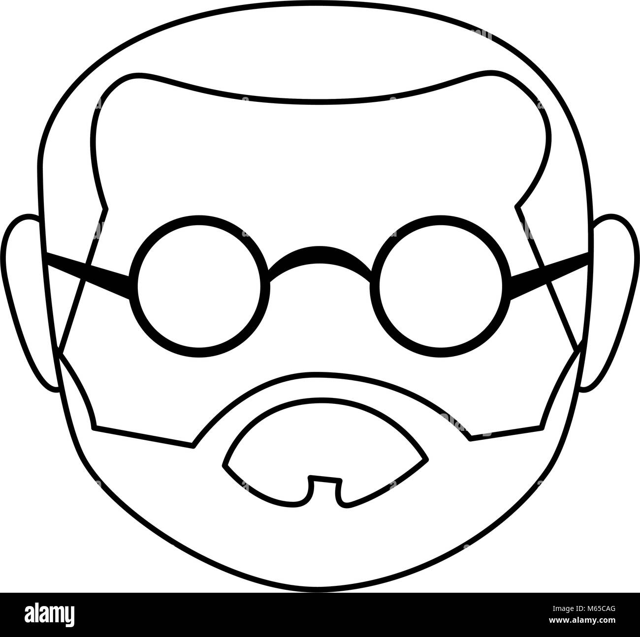 cute grandfather head avatar character vector illustration design Stock ...
