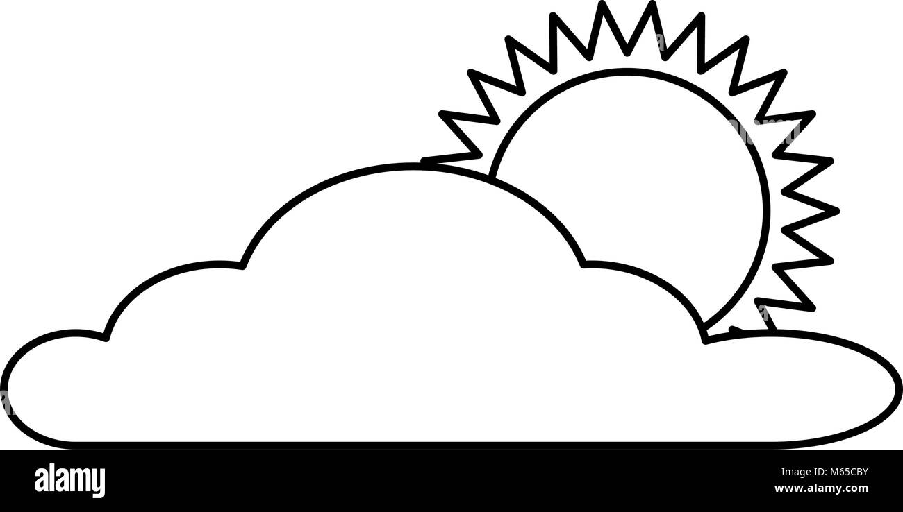 cloud sky with sun vector illustration design Stock Vector Image & Art ...