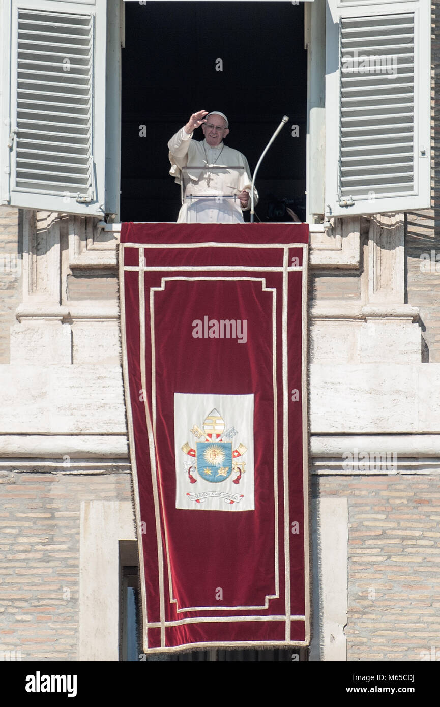 Angelus noon prayer in St. Peter's Square at the Vatican Featuring ...