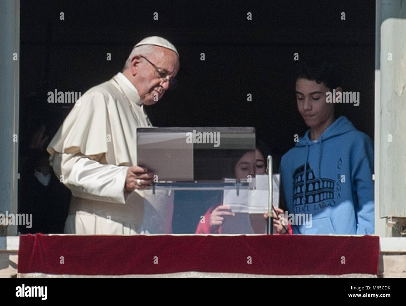 Angelus noon prayer in St. Peter's Square at the Vatican Featuring ...