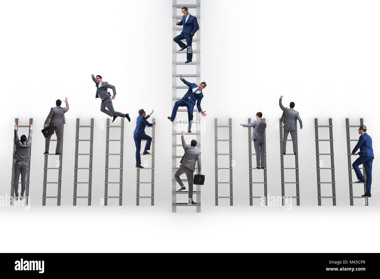 Competition concept with businessman beating competitors Stock Photo ...