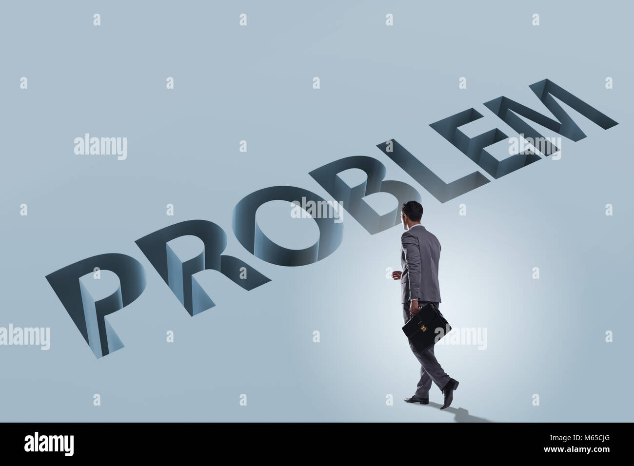 Businessman overcoming business financial problem Stock Photo - Alamy