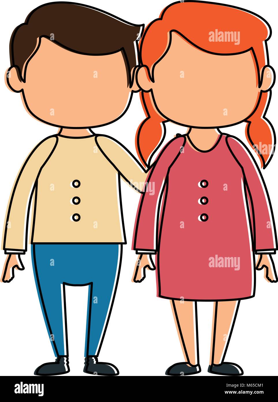 couple of parents avatars characters vector illustration design Stock ...
