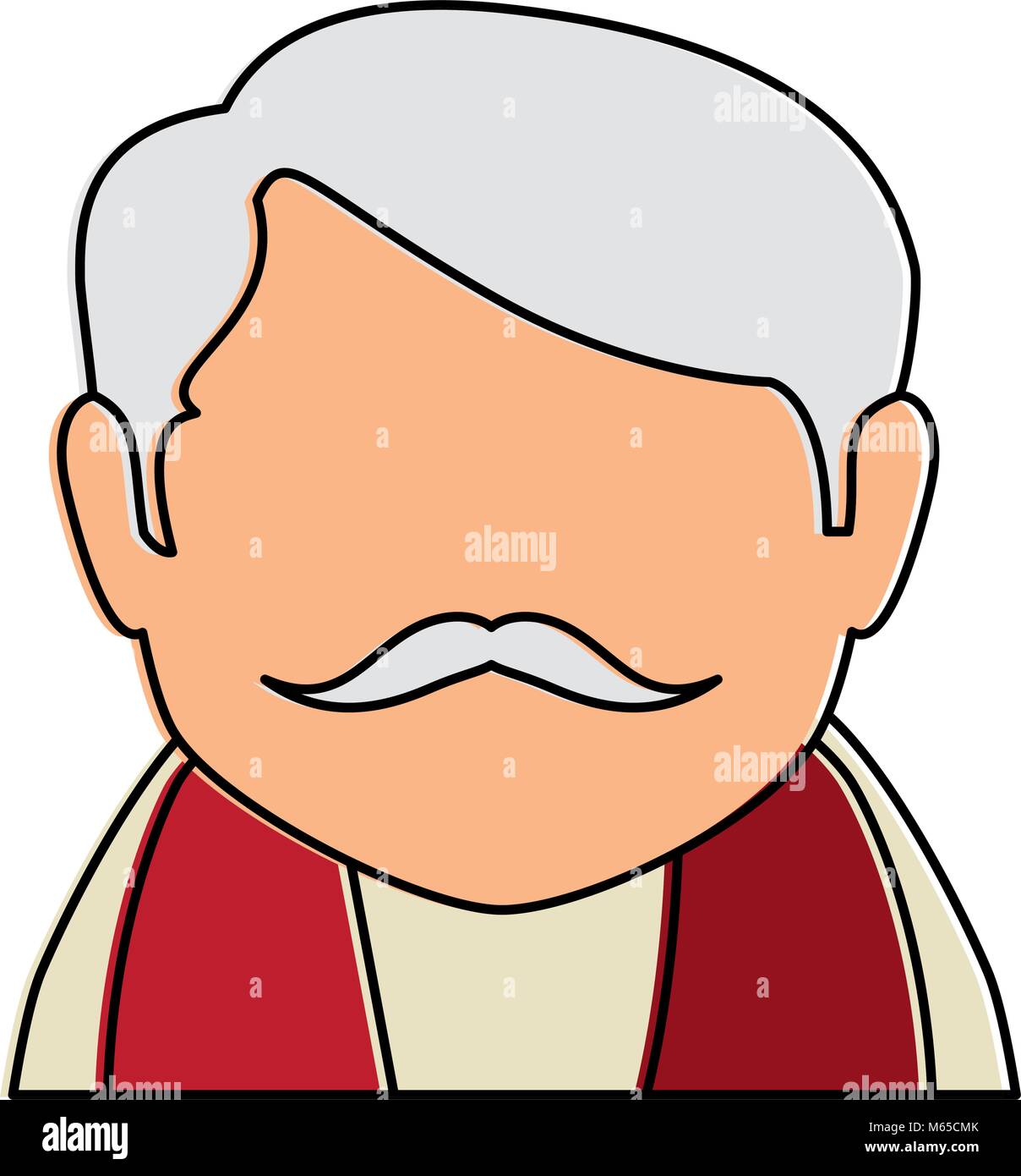 cute grandfather avatar character vector illustration design Stock ...