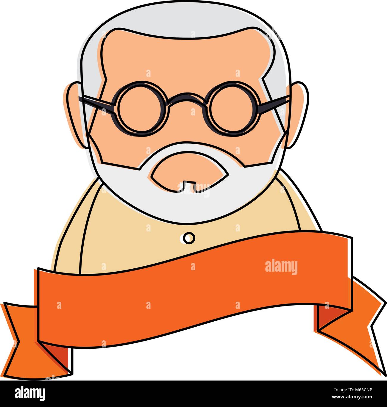 cute grandfather avatar character vector illustration design Stock ...
