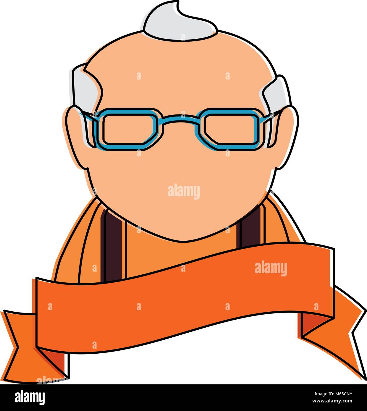 cute grandfather avatar character vector illustration design Stock ...