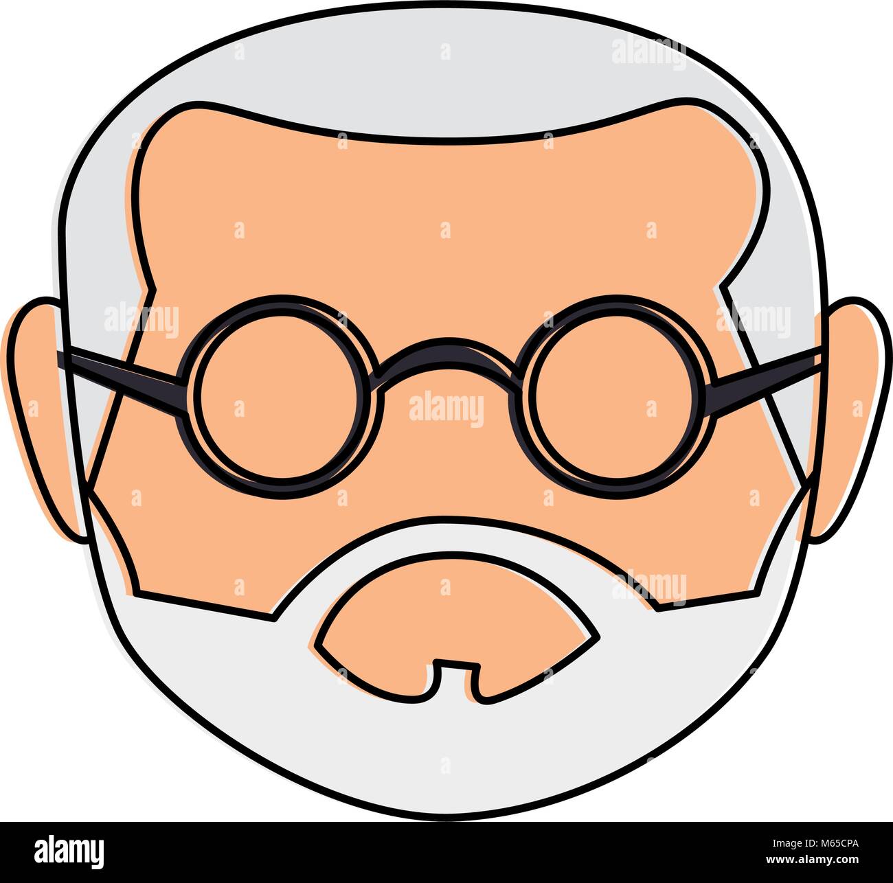 cute grandfather head avatar character vector illustration design Stock ...