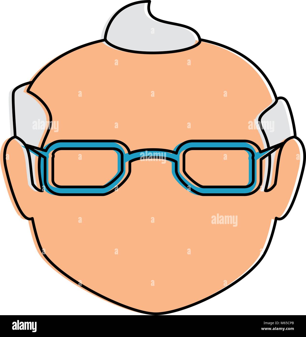 cute grandfather head avatar character vector illustration design Stock ...