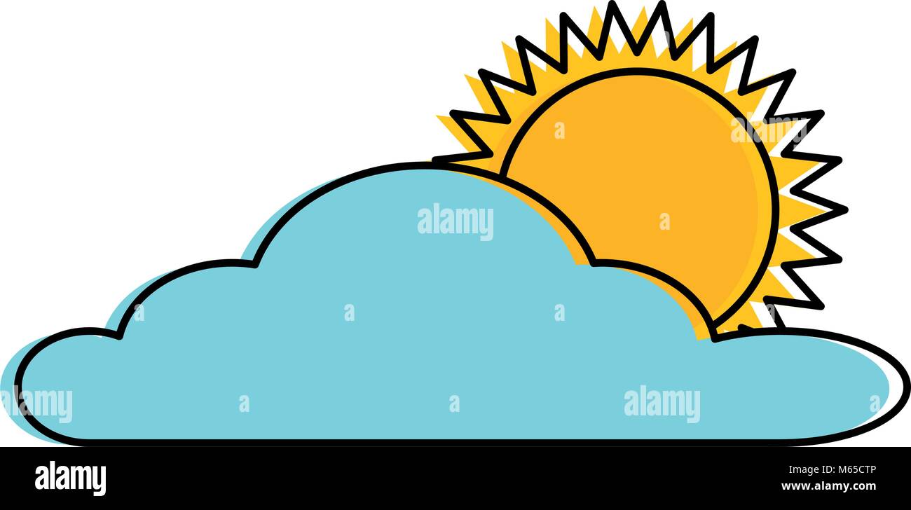 cloud sky with sun vector illustration design Stock Vector Image & Art ...
