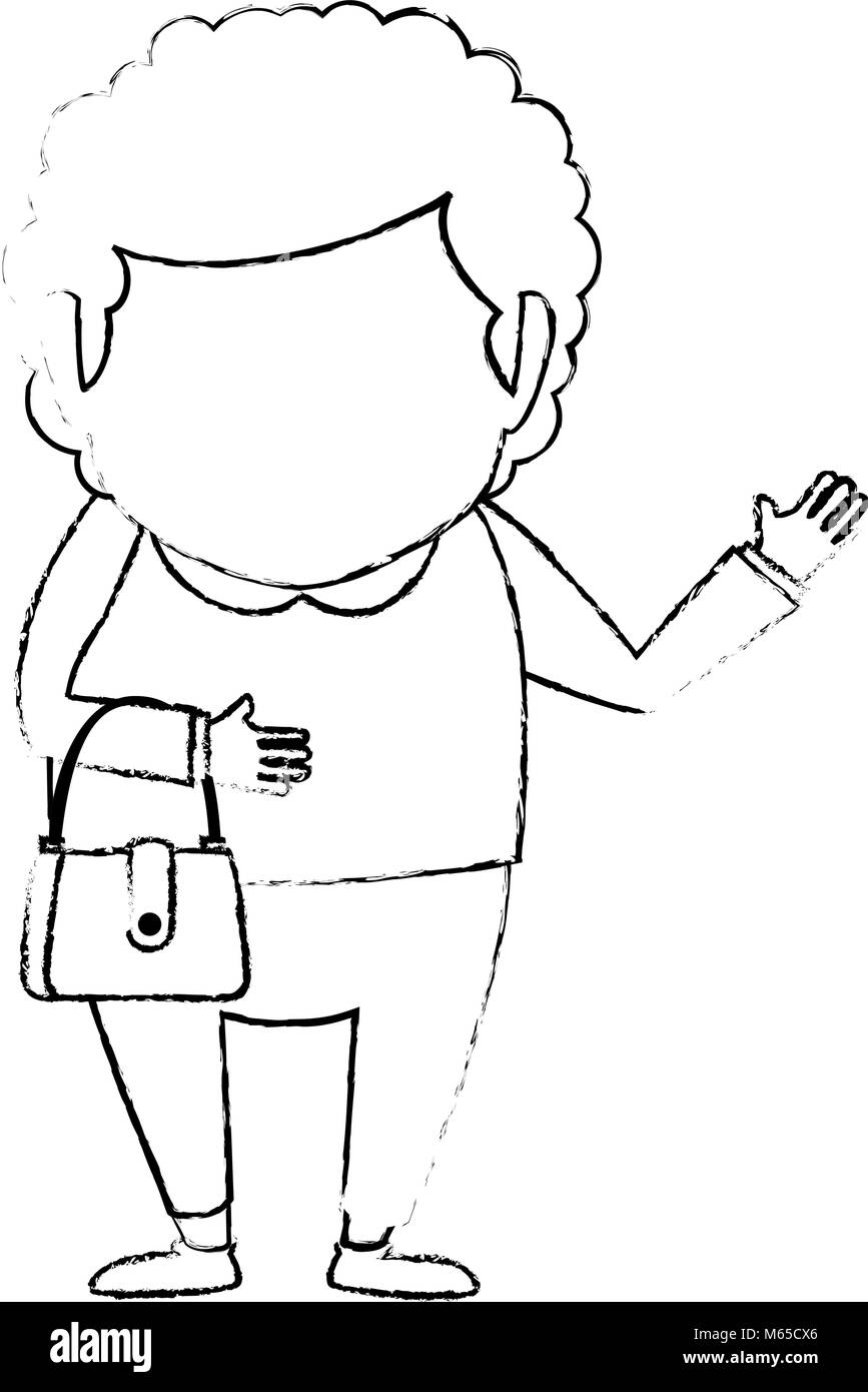 cute grandmother avatar character vector illustration design Stock ...