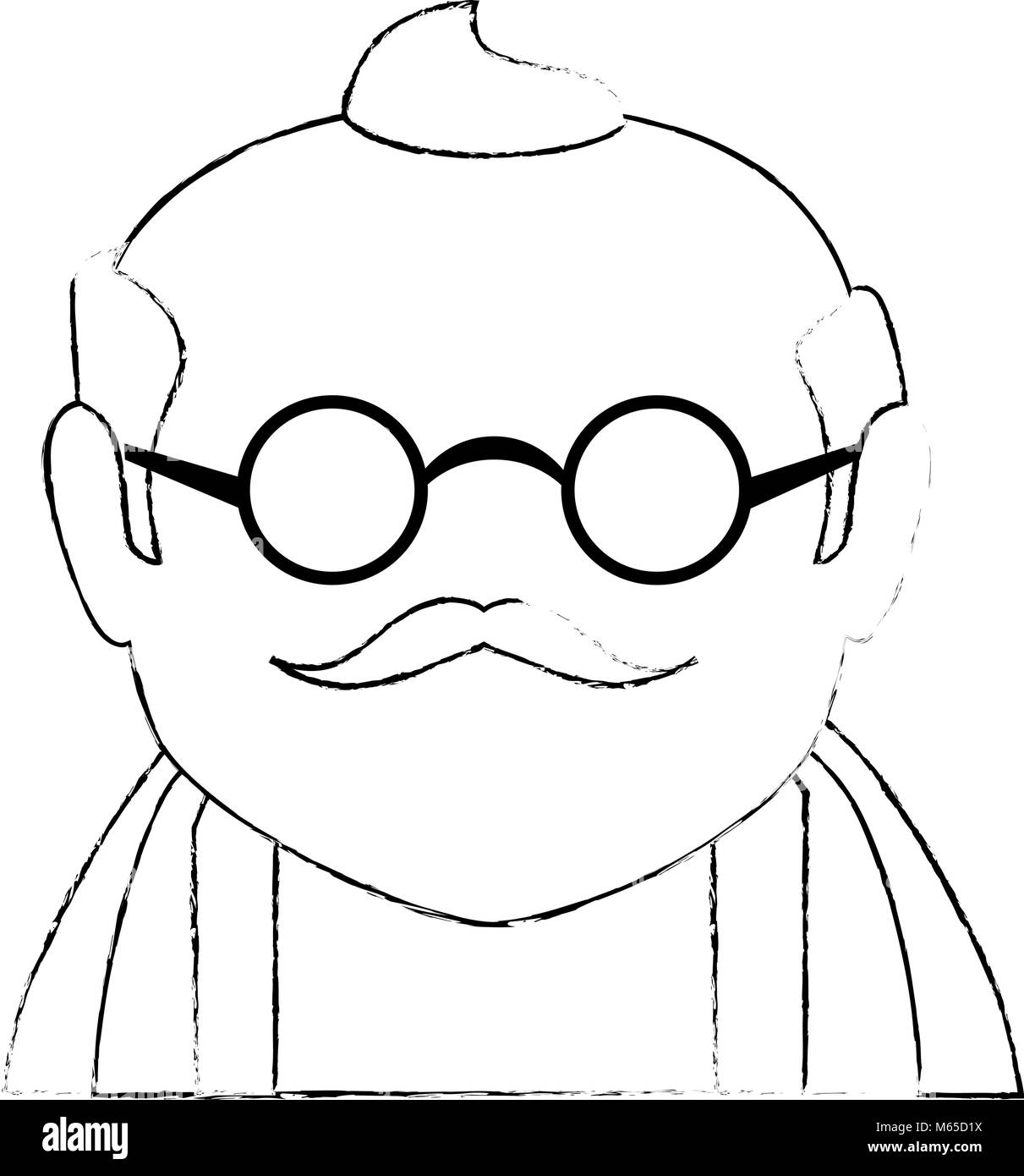 cute grandfather avatar character vector illustration design Stock ...