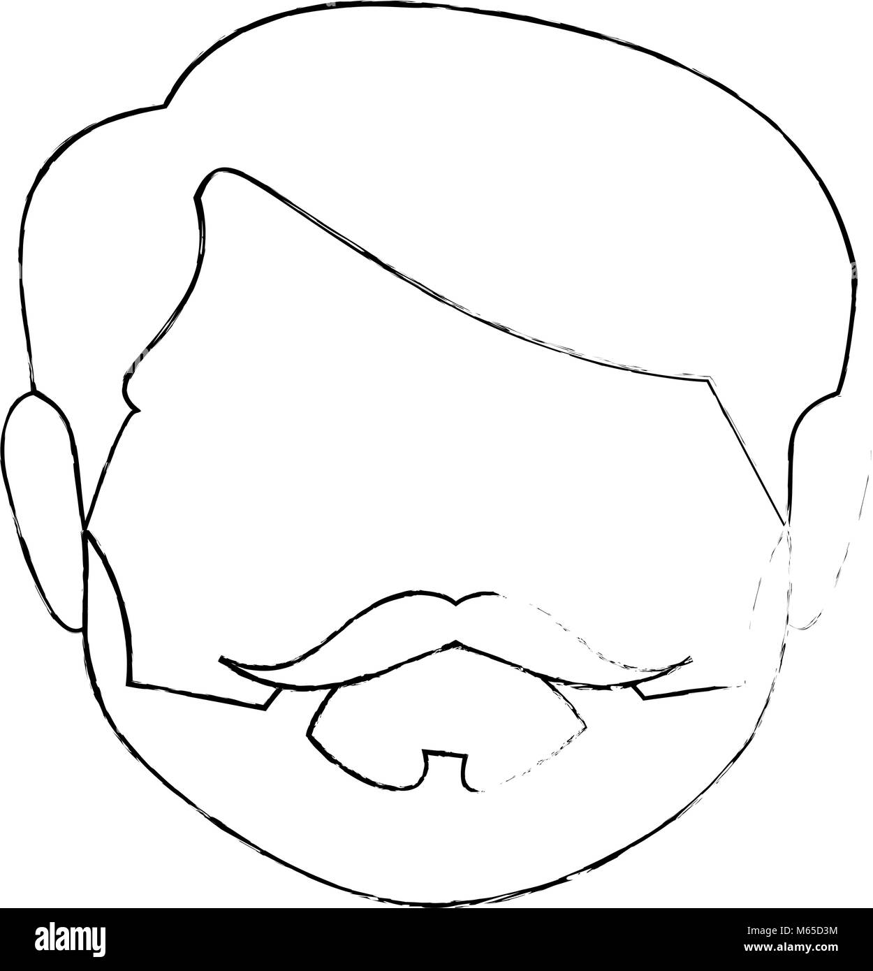 cute grandfather head avatar character vector illustration design Stock ...