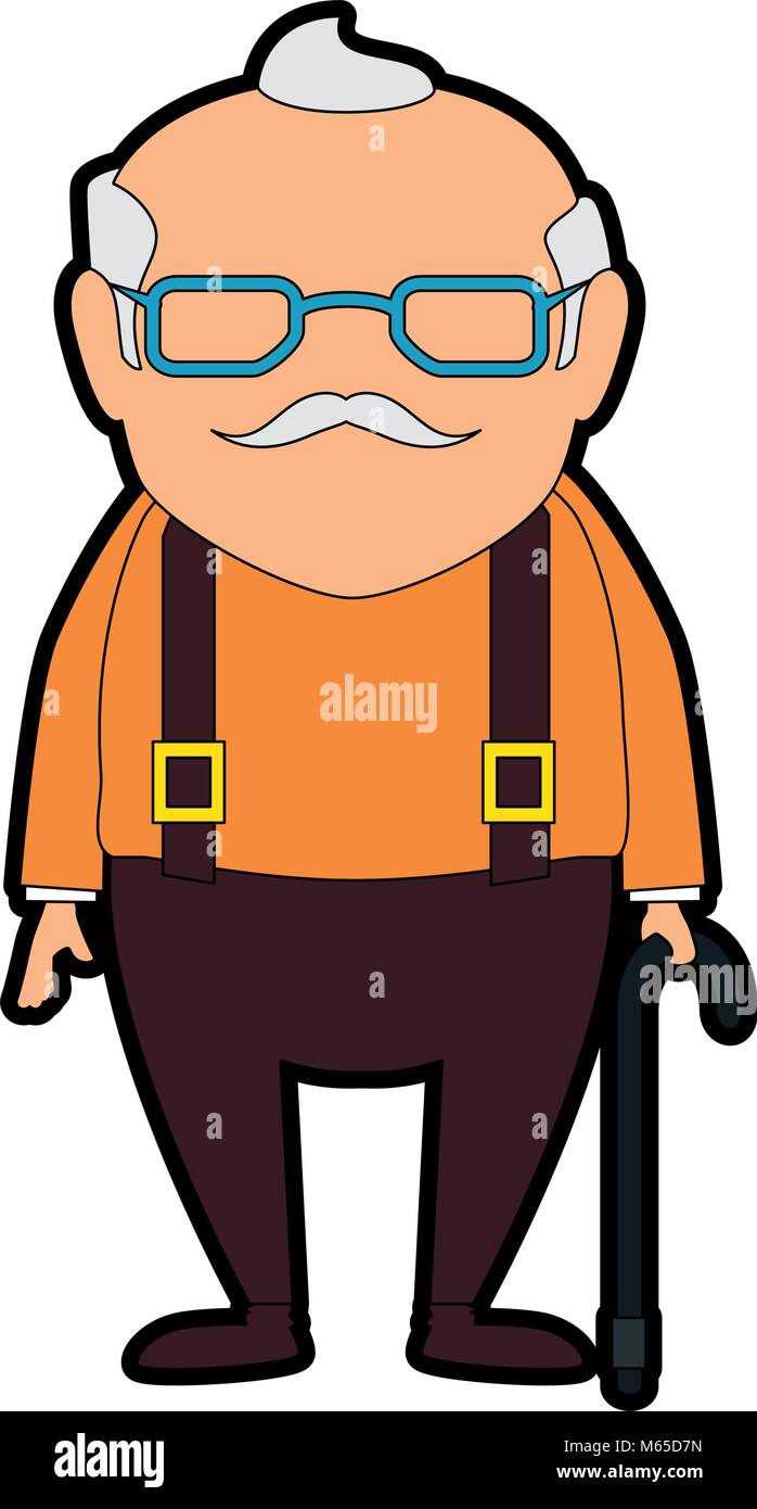 cute grandfather avatar character vector illustration design Stock ...