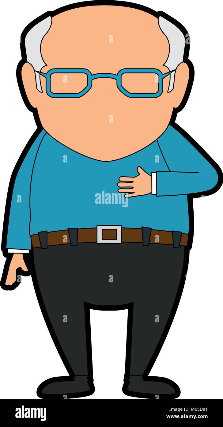 cute grandfather avatar character vector illustration design Stock ...