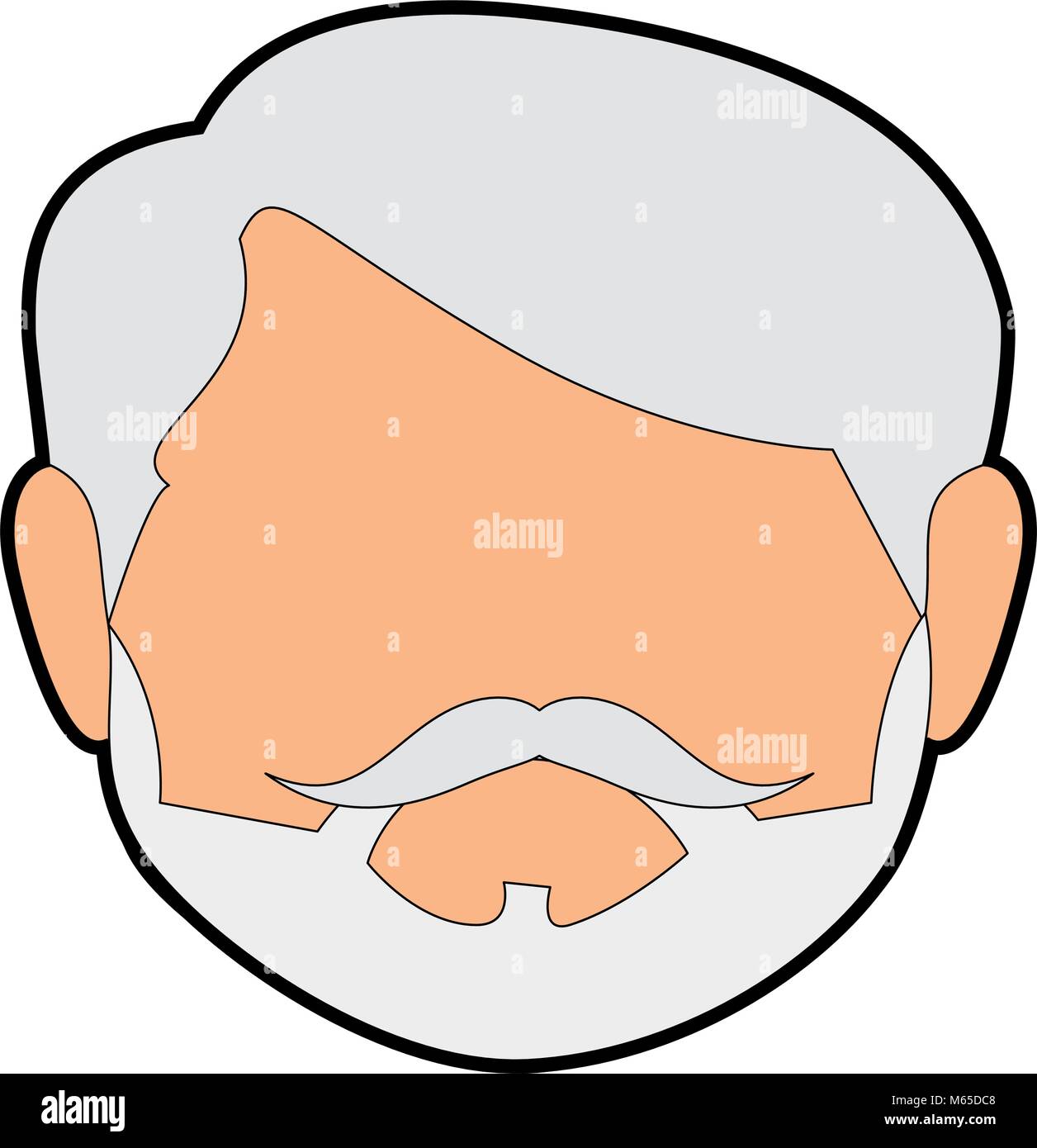 cute grandfather head avatar character vector illustration design Stock ...