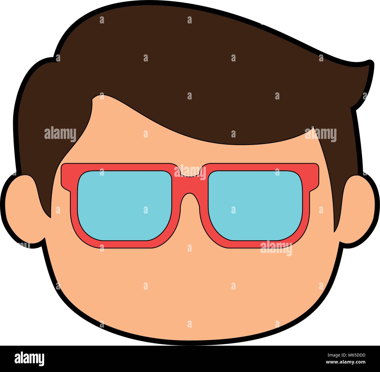 little boy head avatar characters vector illustration design Stock ...