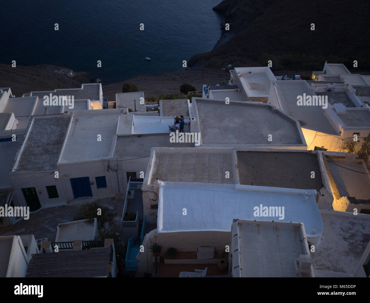 Astypalaia,Greece-July 2016.A traditional rooftops of cycladic houses ...