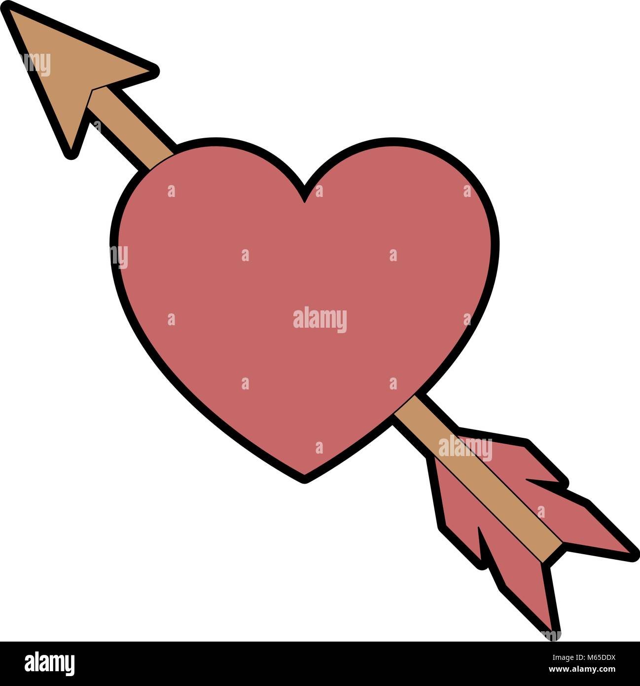 heart love with arrow vector illustration design Stock Vector Image ...