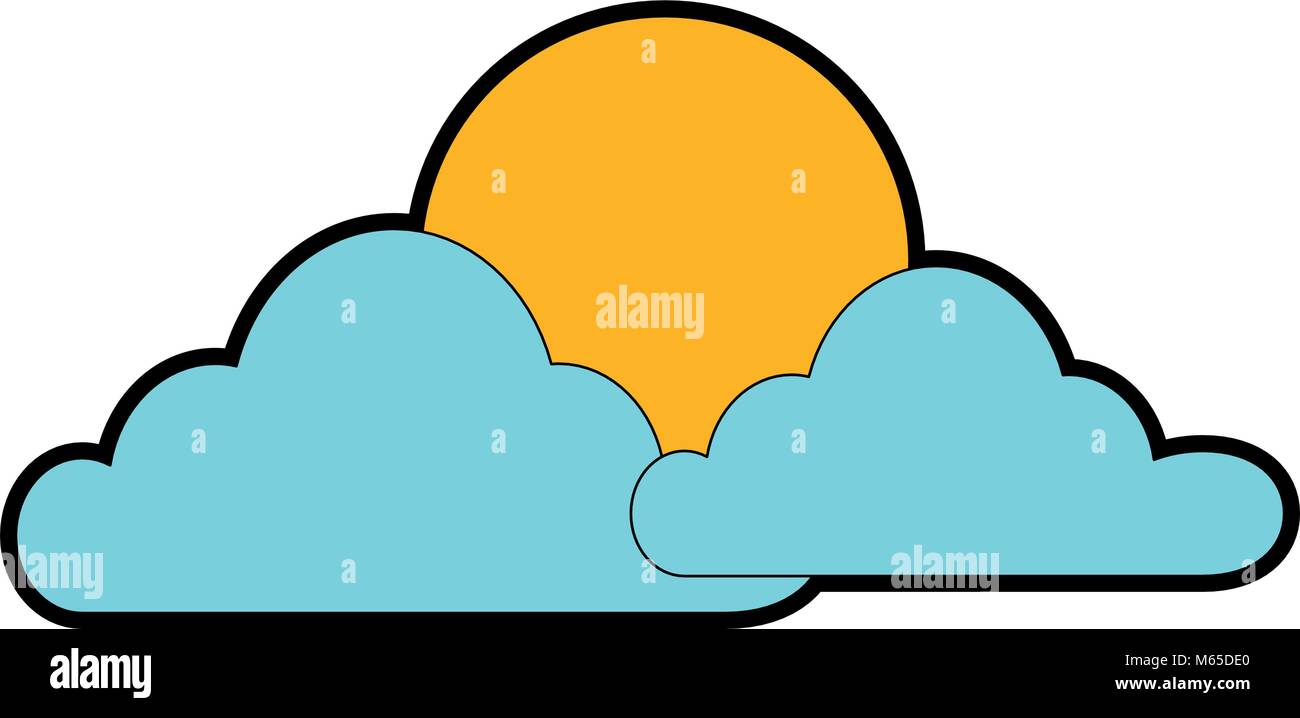 cloud sky with sun vector illustration design Stock Vector Image & Art ...
