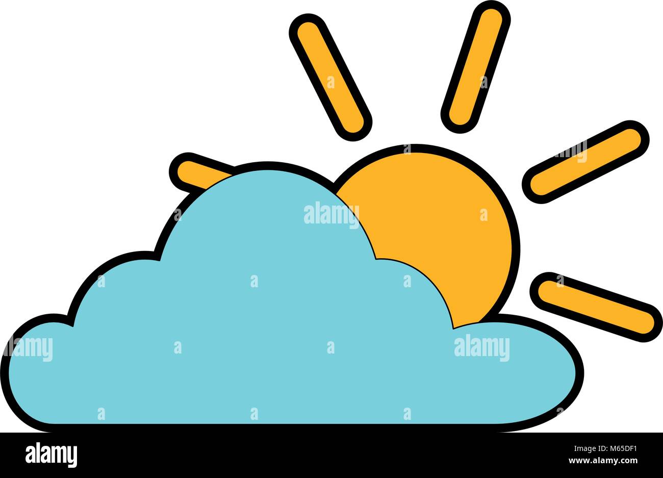 cloud sky with sun vector illustration design Stock Vector Image & Art ...