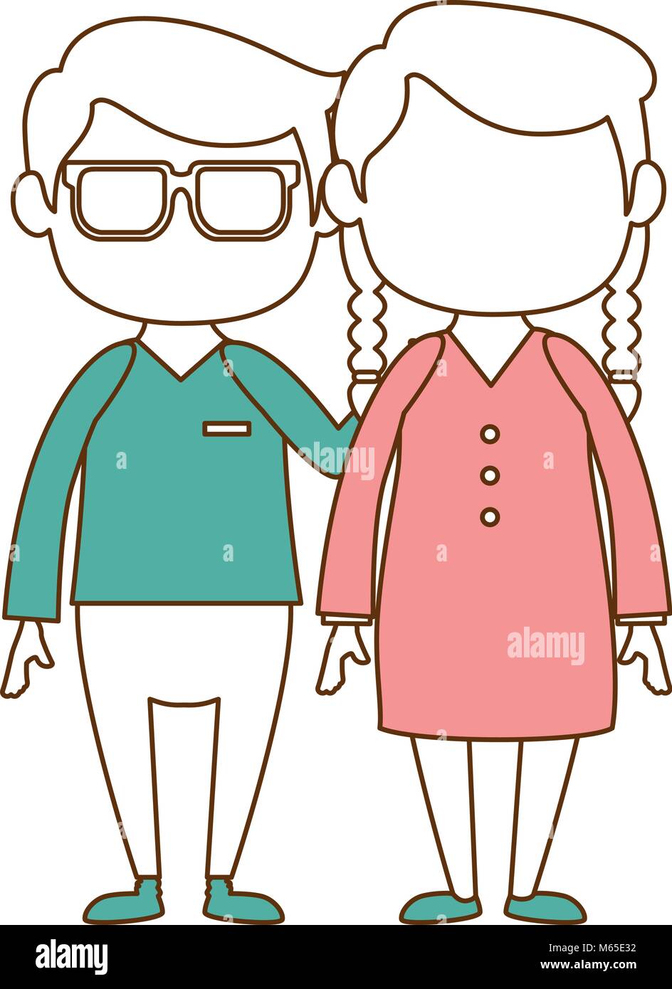 couple of parents avatars characters vector illustration design Stock ...