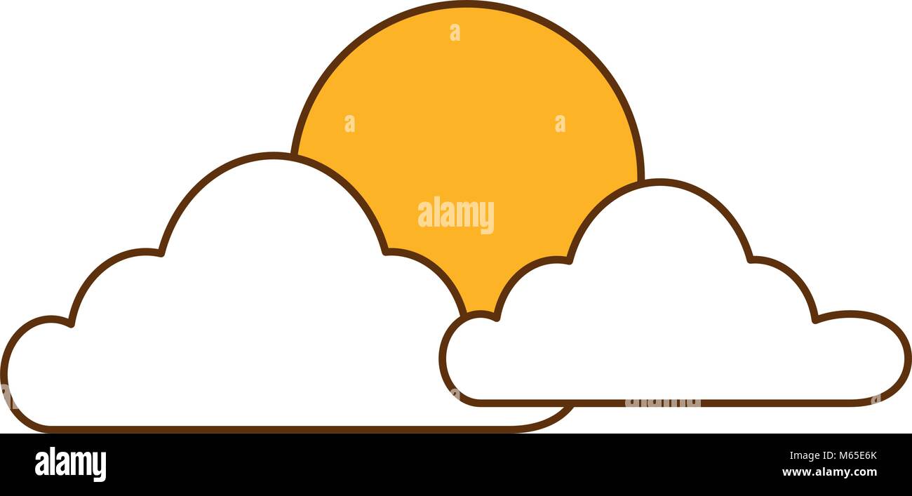 cloud sky with sun vector illustration design Stock Vector Image & Art ...