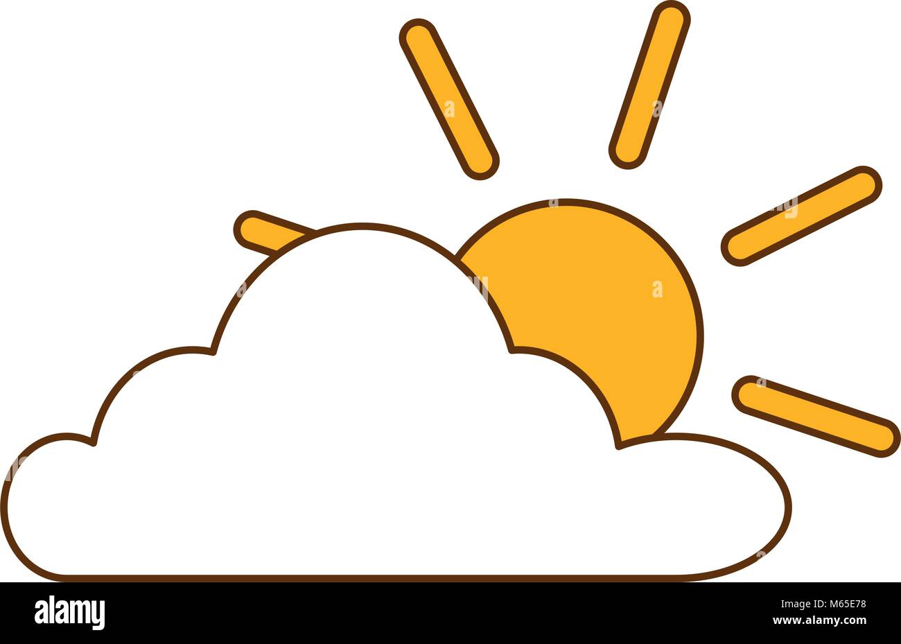 cloud sky with sun vector illustration design Stock Vector Image & Art ...