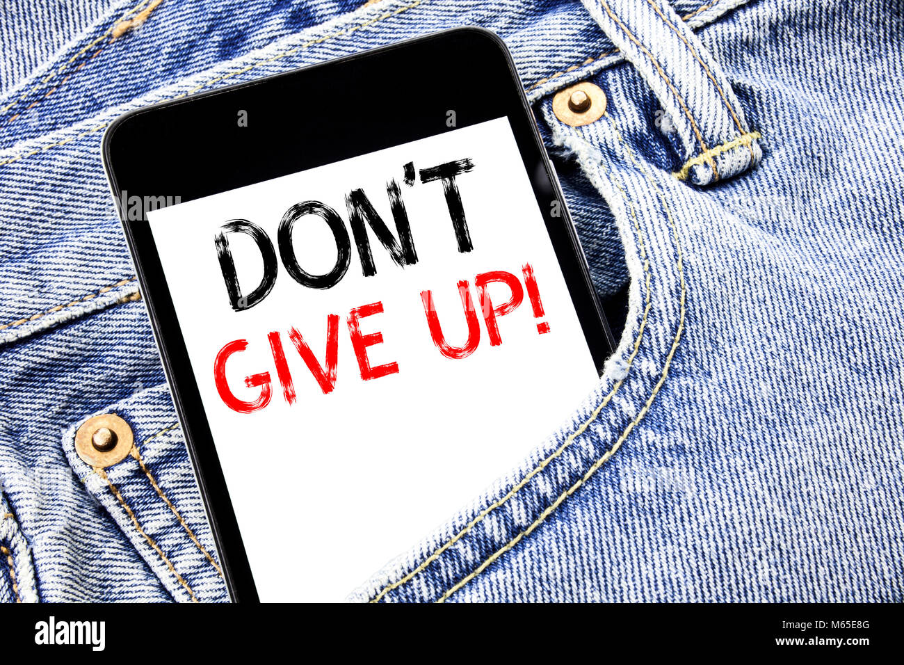 Handwriting Announcement text showing Don t Give Up. Business concept ...