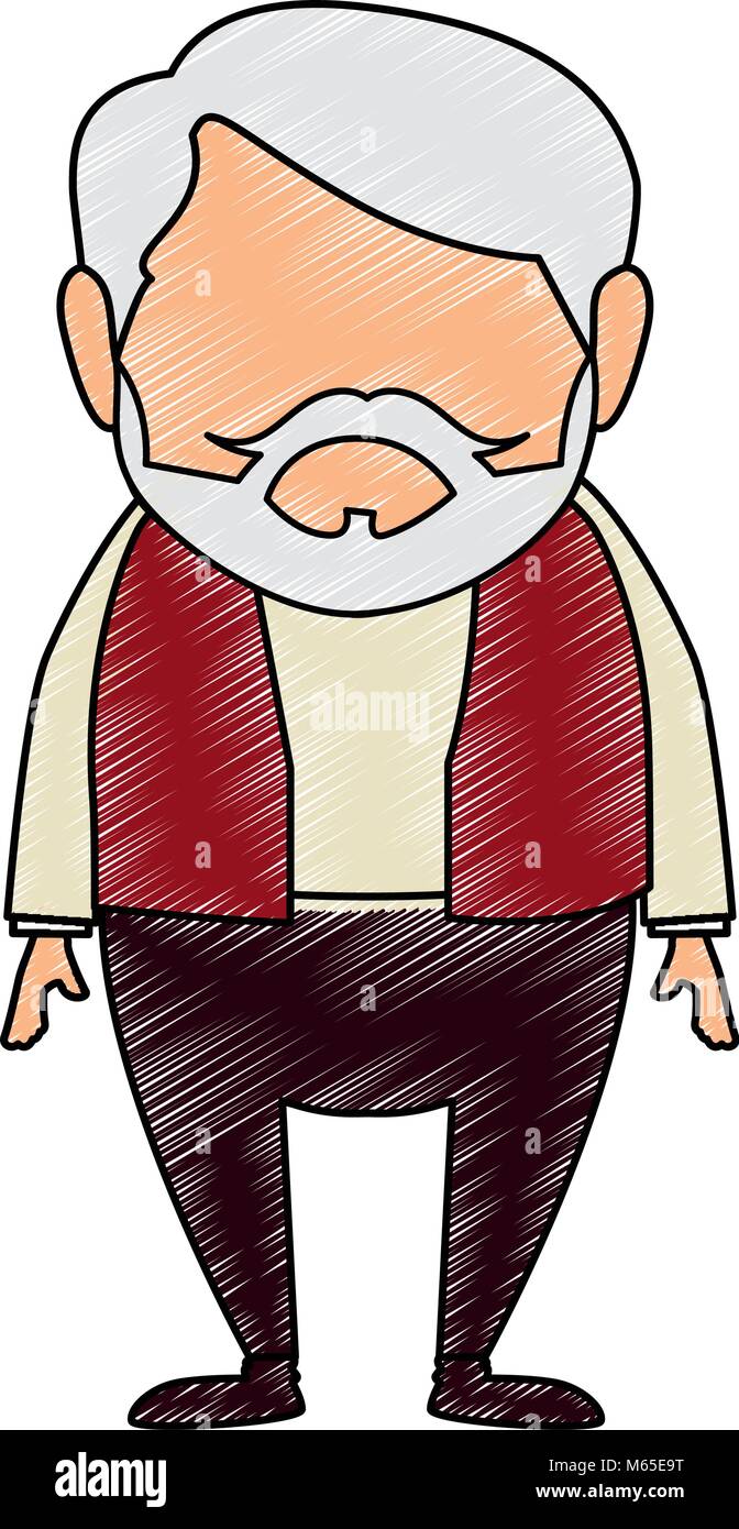 cute grandfather avatar character vector illustration design Stock ...