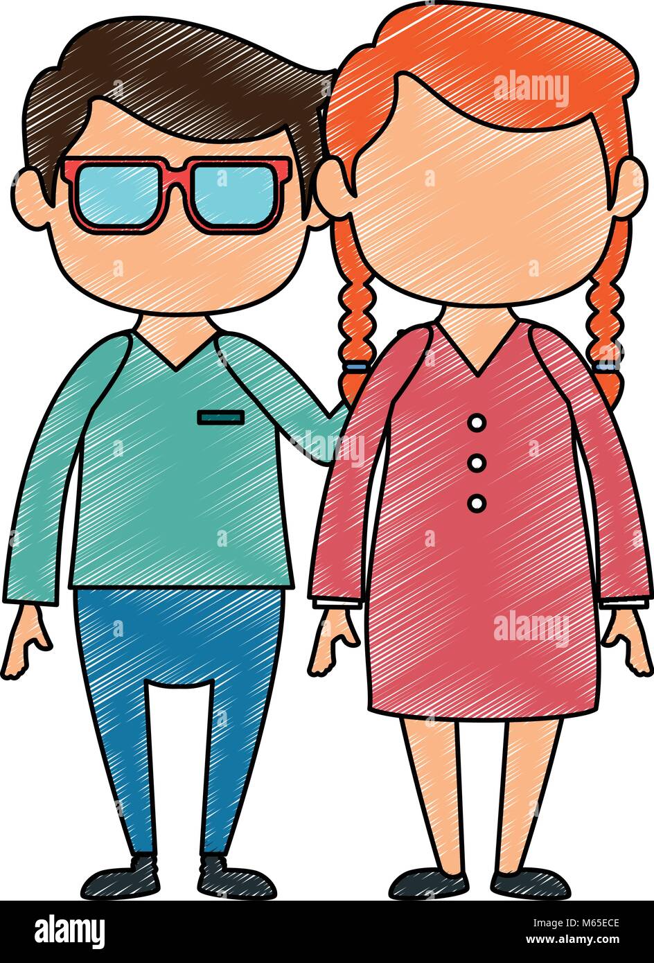 couple of parents avatars characters vector illustration design Stock ...