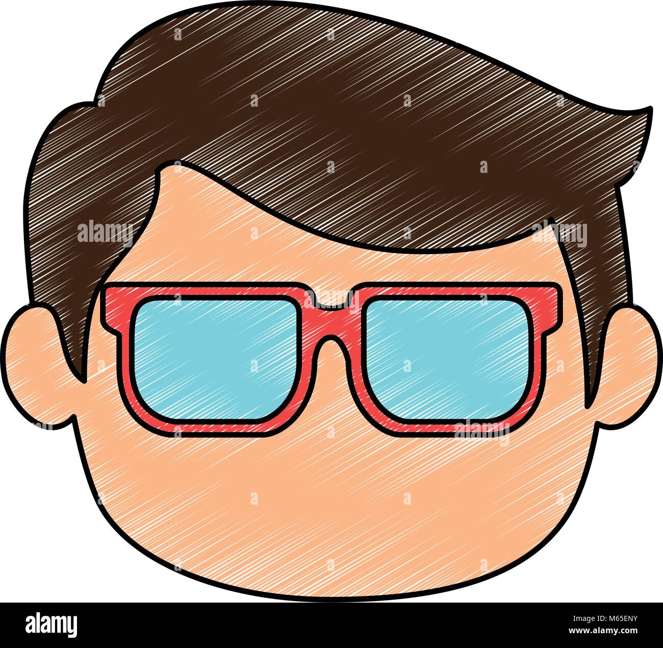 little boy head avatar characters vector illustration design Stock ...