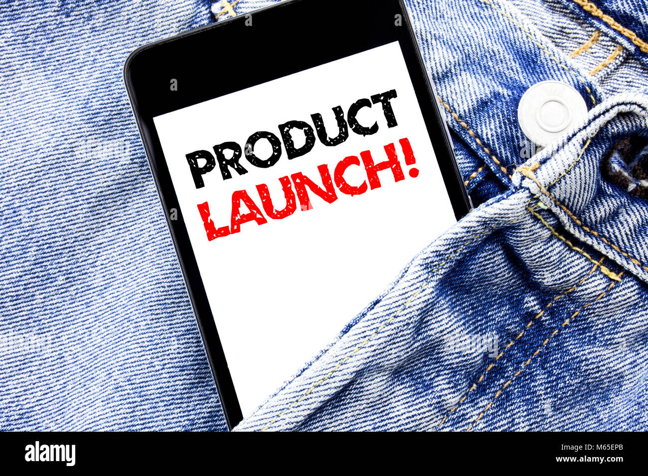 Hand writing text caption inspiration showing Product Launch. Business ...