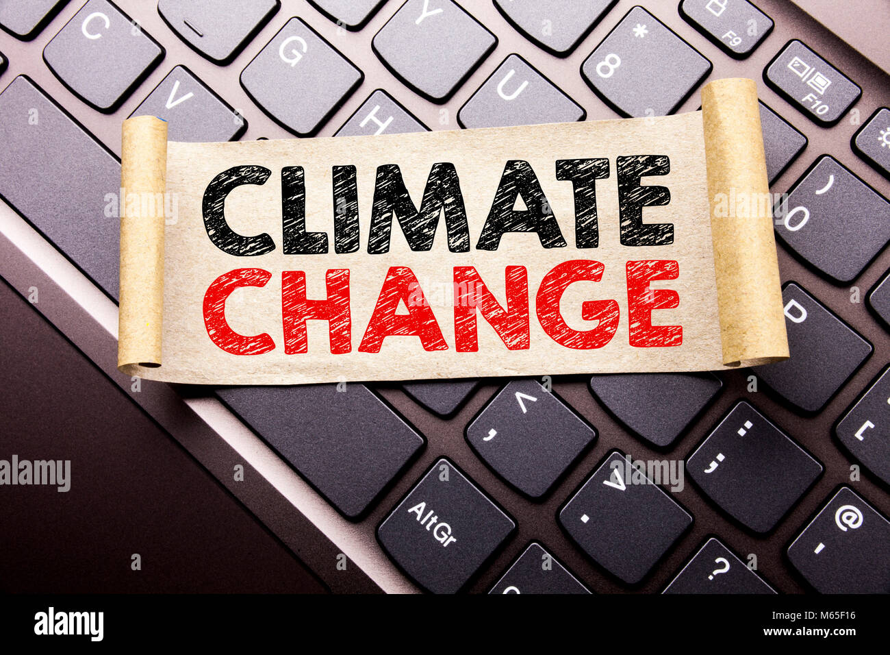 Hand writing text caption inspiration showing Climate Change. Business ...