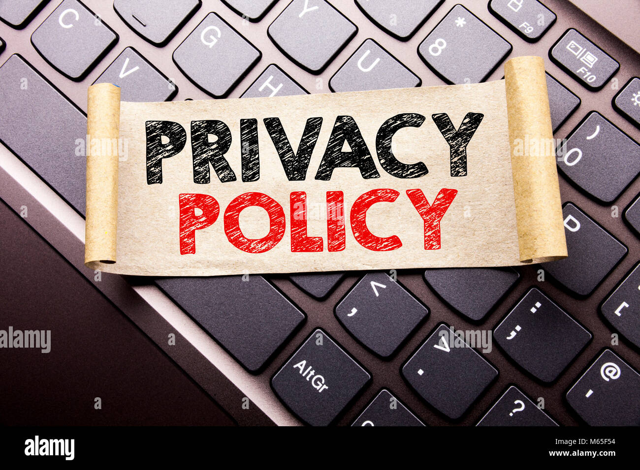Hand writing text caption inspiration showing Privacy Policy. Business ...