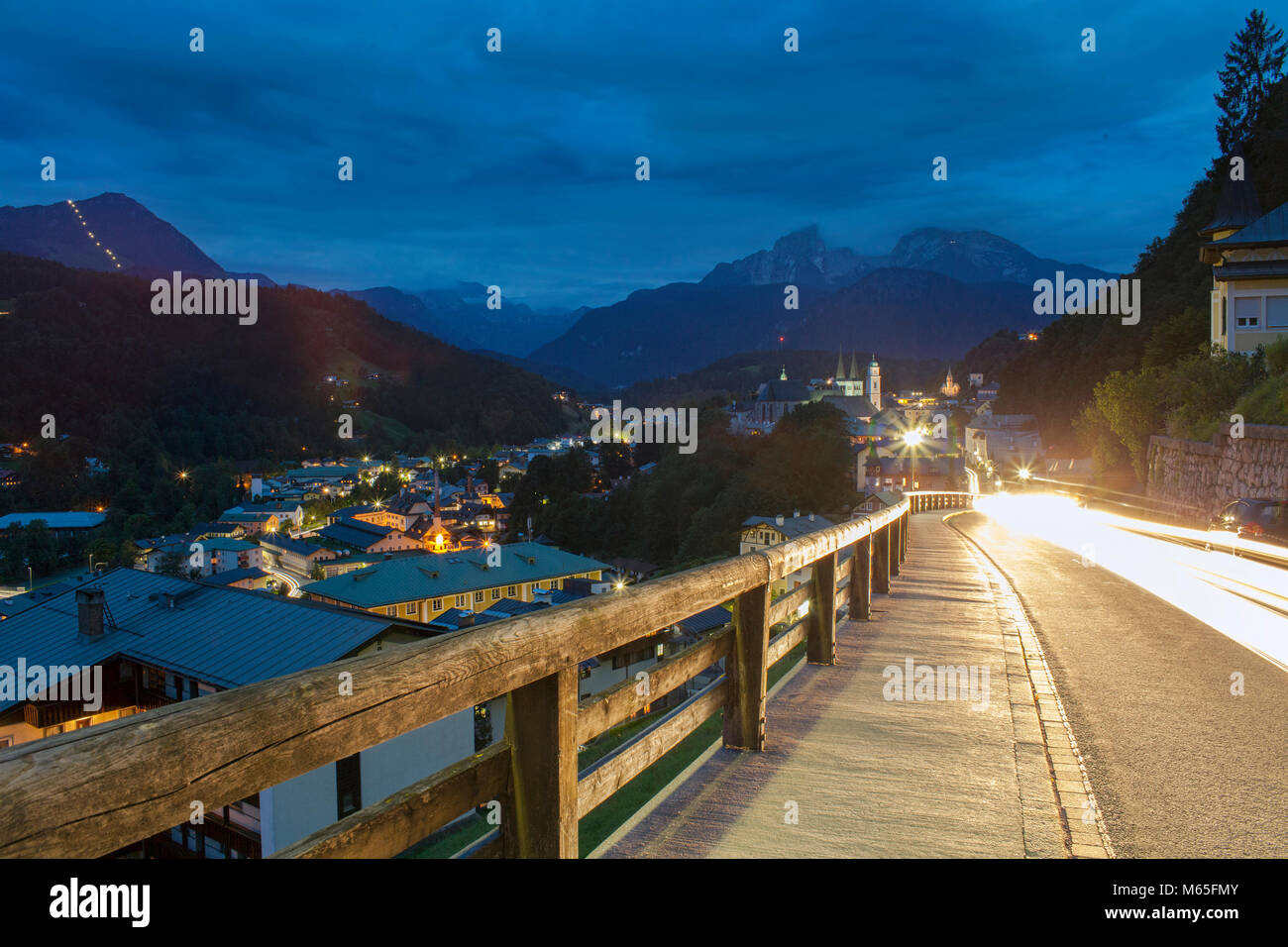 night scene in Berchtesgaden, Alps of Germany Stock Photo - Alamy